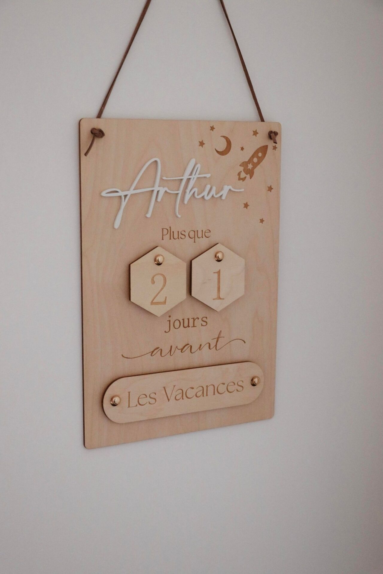 Compte à rebours personnalisé en bois – Idéal pour mariage, naissance ...