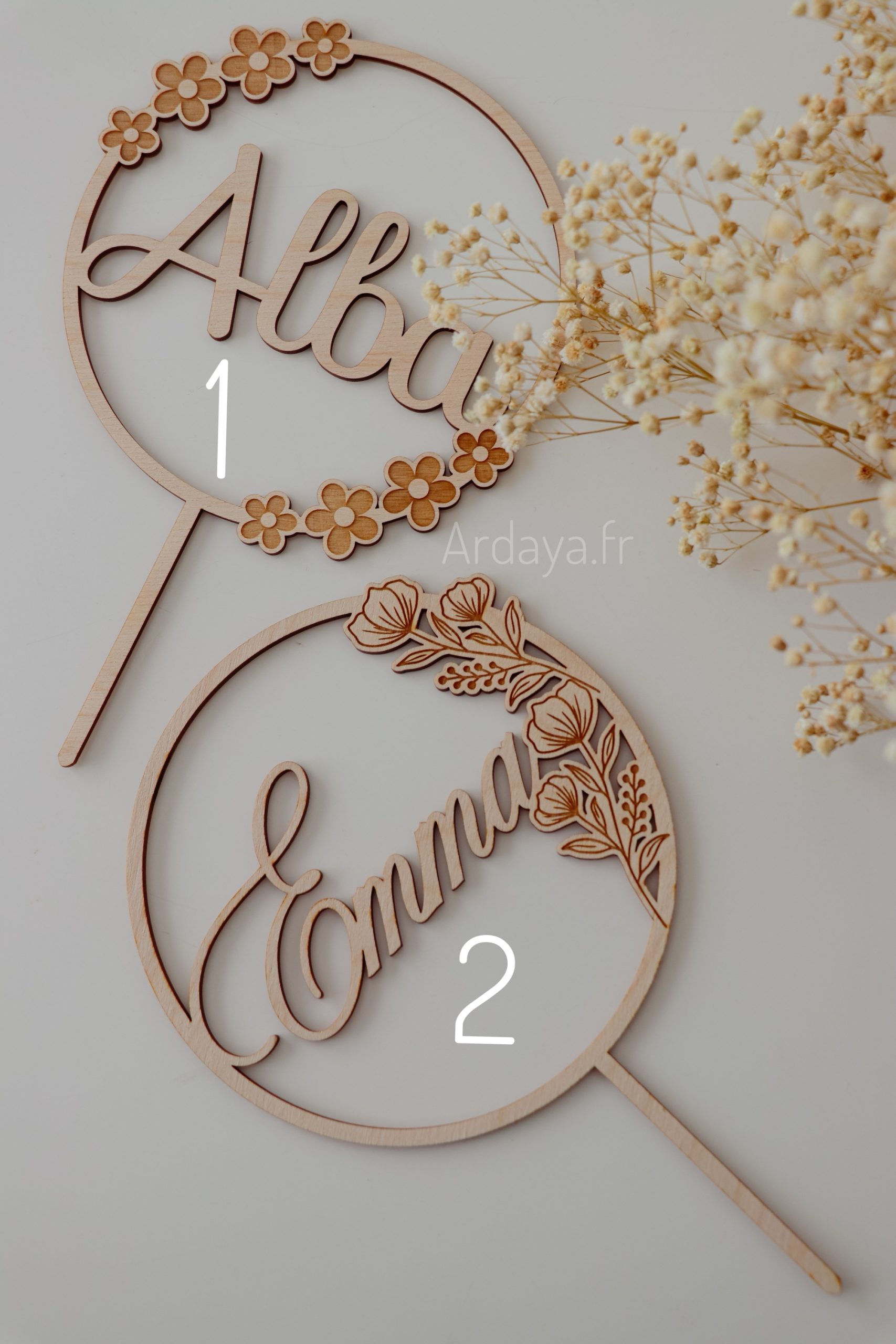 Cake Topper Flor Personnalisé